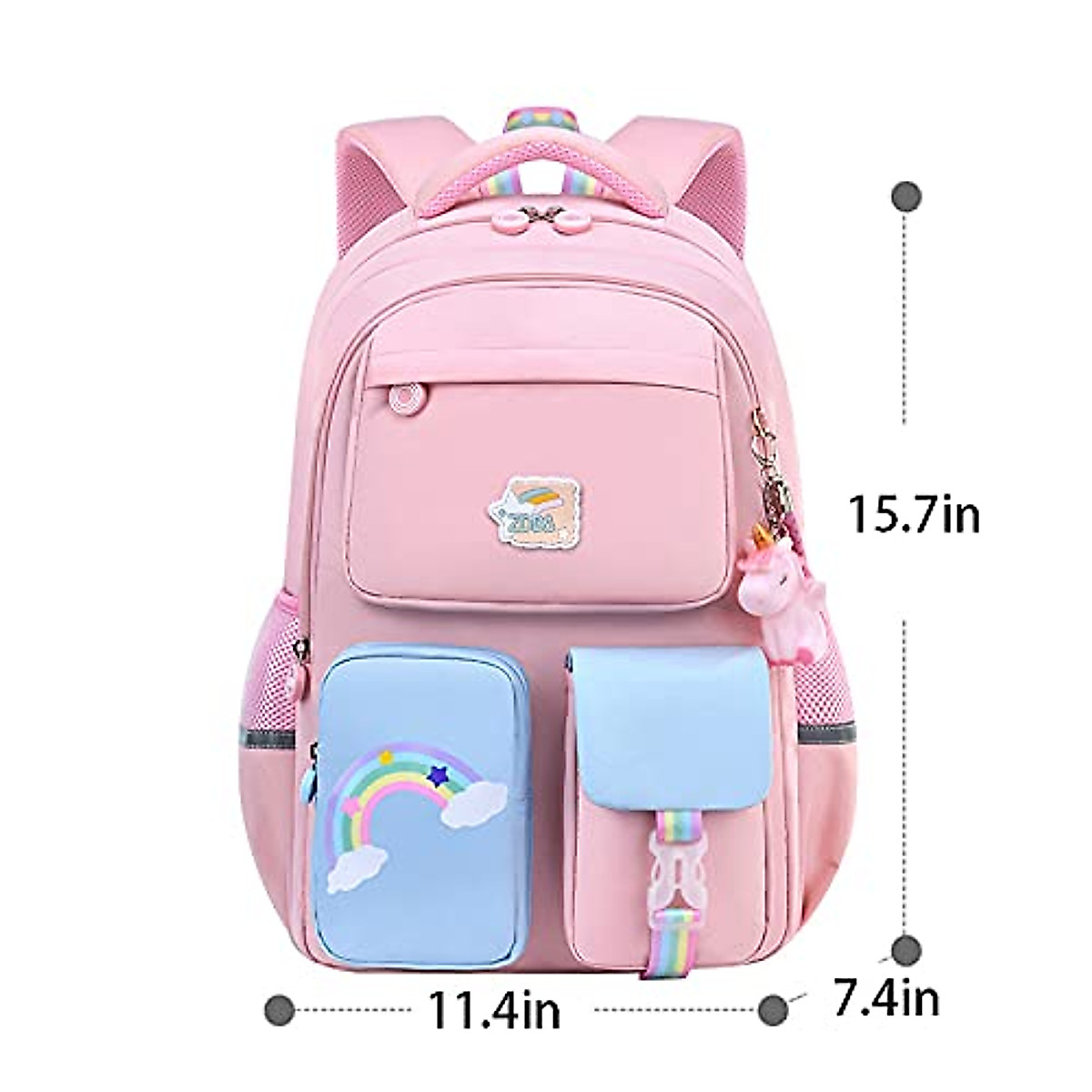 Girls Backpack Cute Elementary Bookbags Middle School bags Casual Daypack Backpacks Durable Lightweight Travel Bags (Pink,Small)