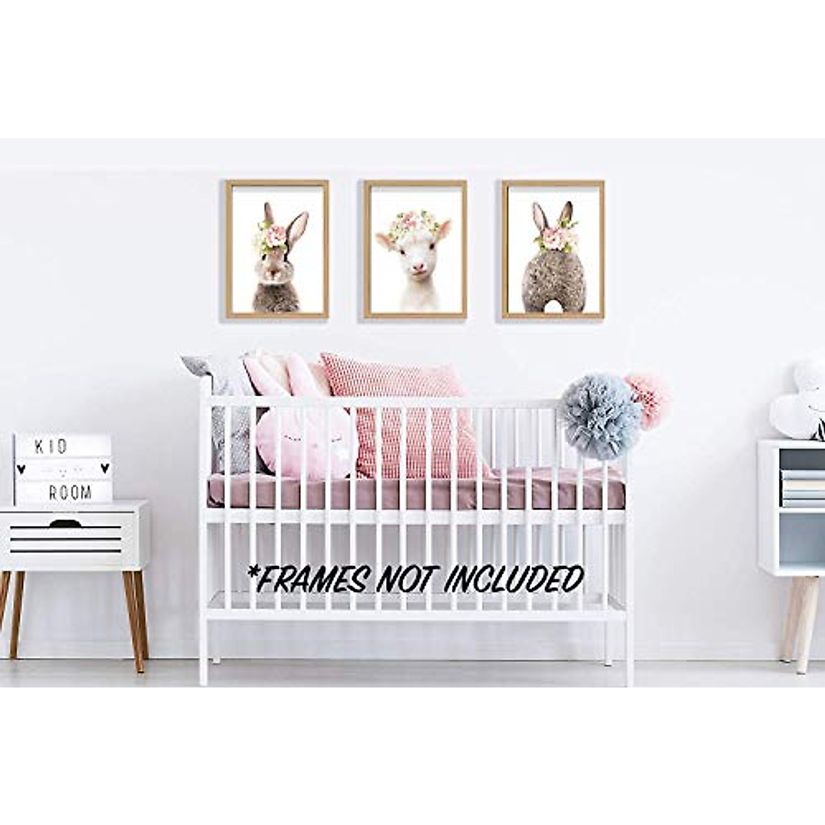 EPHANY Baby Animal Posters and Prints Rabbite Piglet Deer Fox Canvas Painting Nursery Pig Wall Art, Piglet Print Wall Art Nordic Picture Kids Room Decoration YMX013 (12"X16"(30x40cm))