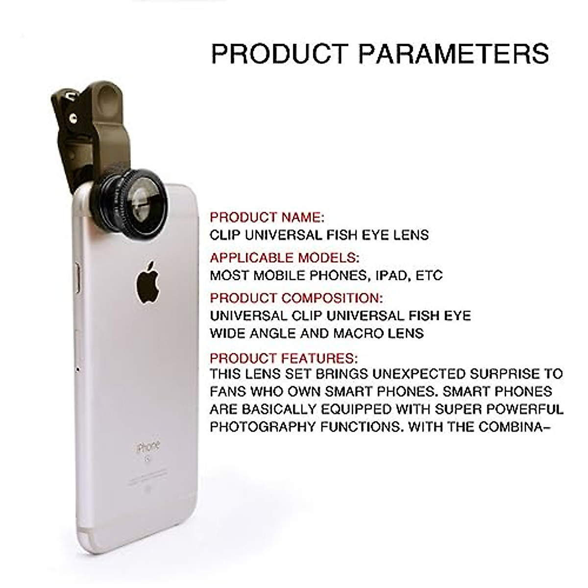 Fisheye Wide Angle Macro Portable 3 in 1 Mobile Phone Camera Lens Clip Macro Smartphone External Lens Android Accessories