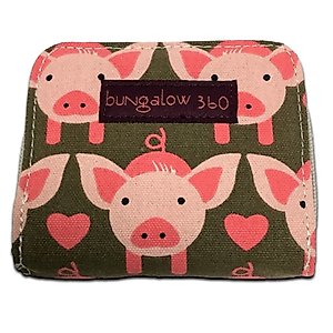 Bungalow 360 Billfold Zippered Wallet (Pig)