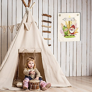 2Pcs Blank Printing Wall Banner, cotton-linen Hanging Flags, Wall Sign Decor for Bedroom, Baby Nursery and Playroom.（beige）