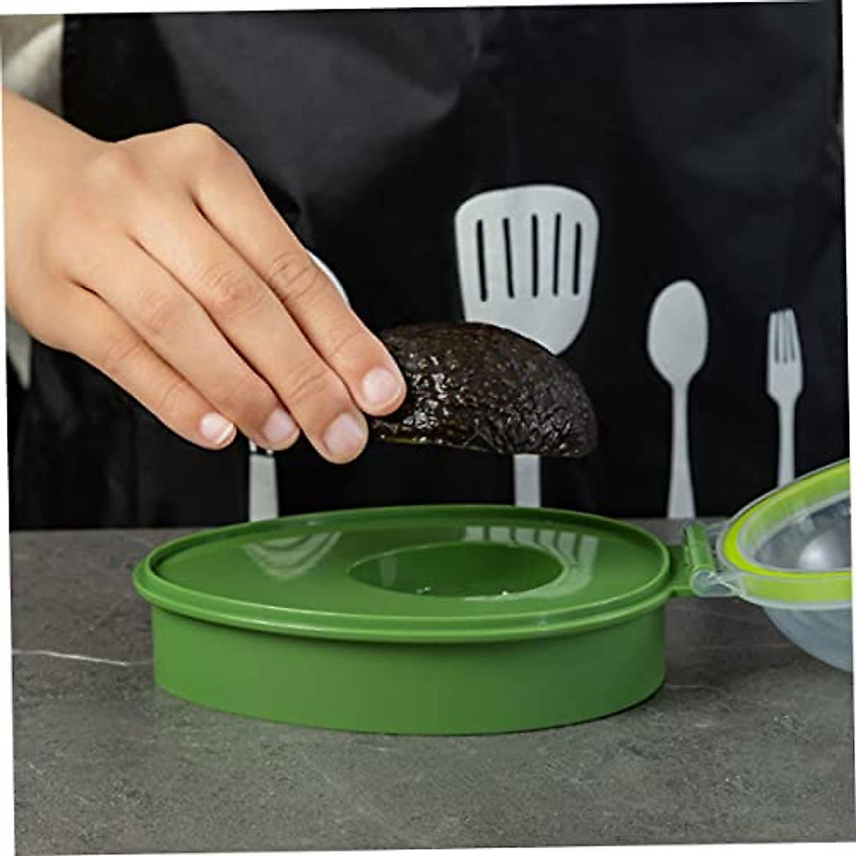 BESTonZON 4 pcs Snap- Avocados Green and Containers Keeper/Stuff Savers Wear-resistant Fruits From for Reusable Airtight Fridge Holder/Saver Lid Food Keeping Organizer Onion Vegetables