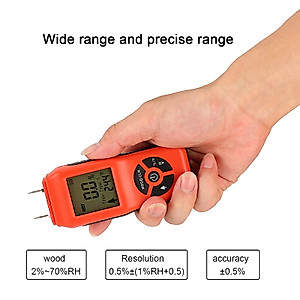 Digital Moisture Detector, Backlit LCD Display Wood Moisture Meter for Drywall and Wood for Carpenters and Homeowners for Wood Building Material