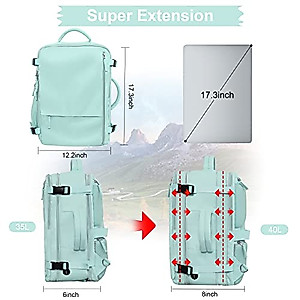 Large Travel Backpack (2 Pieces Pink & Pink) as Person Item Flight Approved, 35L or 40L Carry On Backpack, 16 Inch or 17 Inch Laptop Backpack, Waterproof Backpack, Durable College Bookbag, Hiking Bag