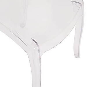 Flash Furniture Set of 4 Extra Wide Resin Ghost Chairs with 700 LB. Weight Capacity - Clear Kitchen and Dining Room Chair - Acrylic Event Chair for Indoor/Outdoor Use