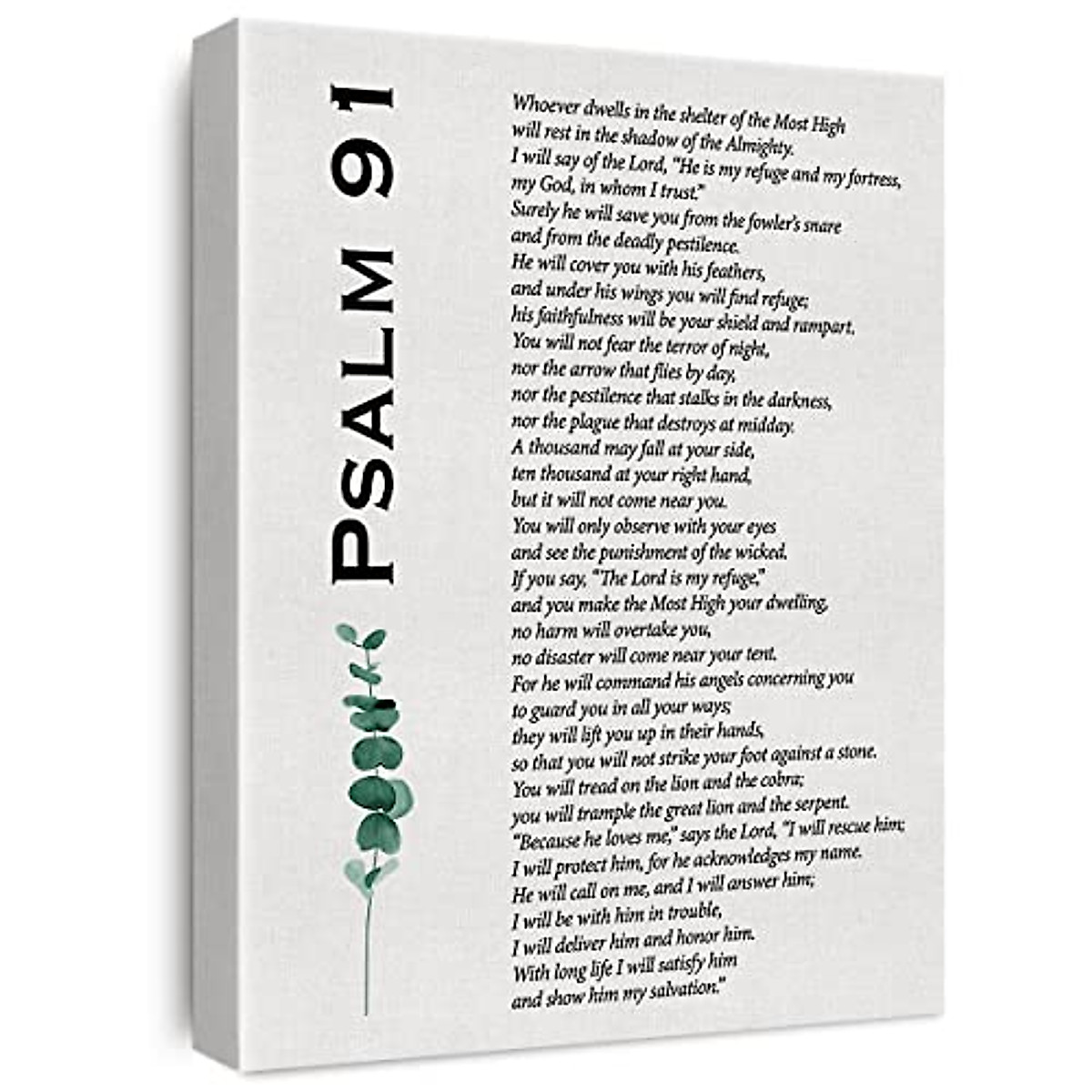 Bible Verse Canvas Wall Art Psalm 91 He Who Dwells In The Secret Place Canvas Print Framed Scripture Painting Artwork Ready to Hang Christian Home Wall Decor 15x11.5 Inches