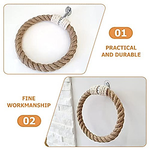 CLISPEED Towel Ring Wall Mounted Towel Rack Nautical Rope Bath Towel Hangers Vintage Hand Towel Holder for Shower Bathroom Bedroom