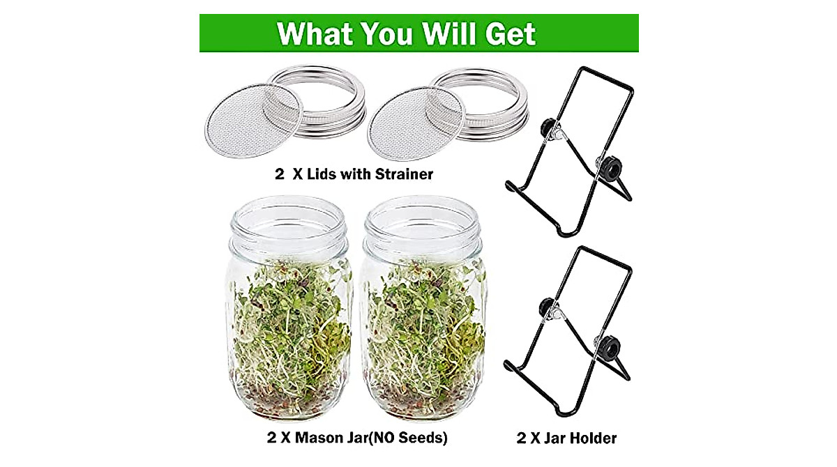 Home Seed Sprouting Kit | Grow Fresh Broccoli, Alfalfa & More