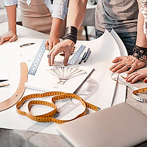 2 Pack Stainless Steel Ruler Machinist Engineer Ruler, Metric Ruler with Markings 1/8, 1/16, 1/32, 1/64 Inch for Engineering, School, Office, Architect, and Drawing (12 Inch, 6 Inch)