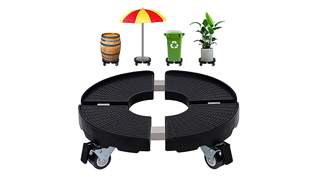 Adjustable Rolling Plant Stand with Wheels - WOOYAN