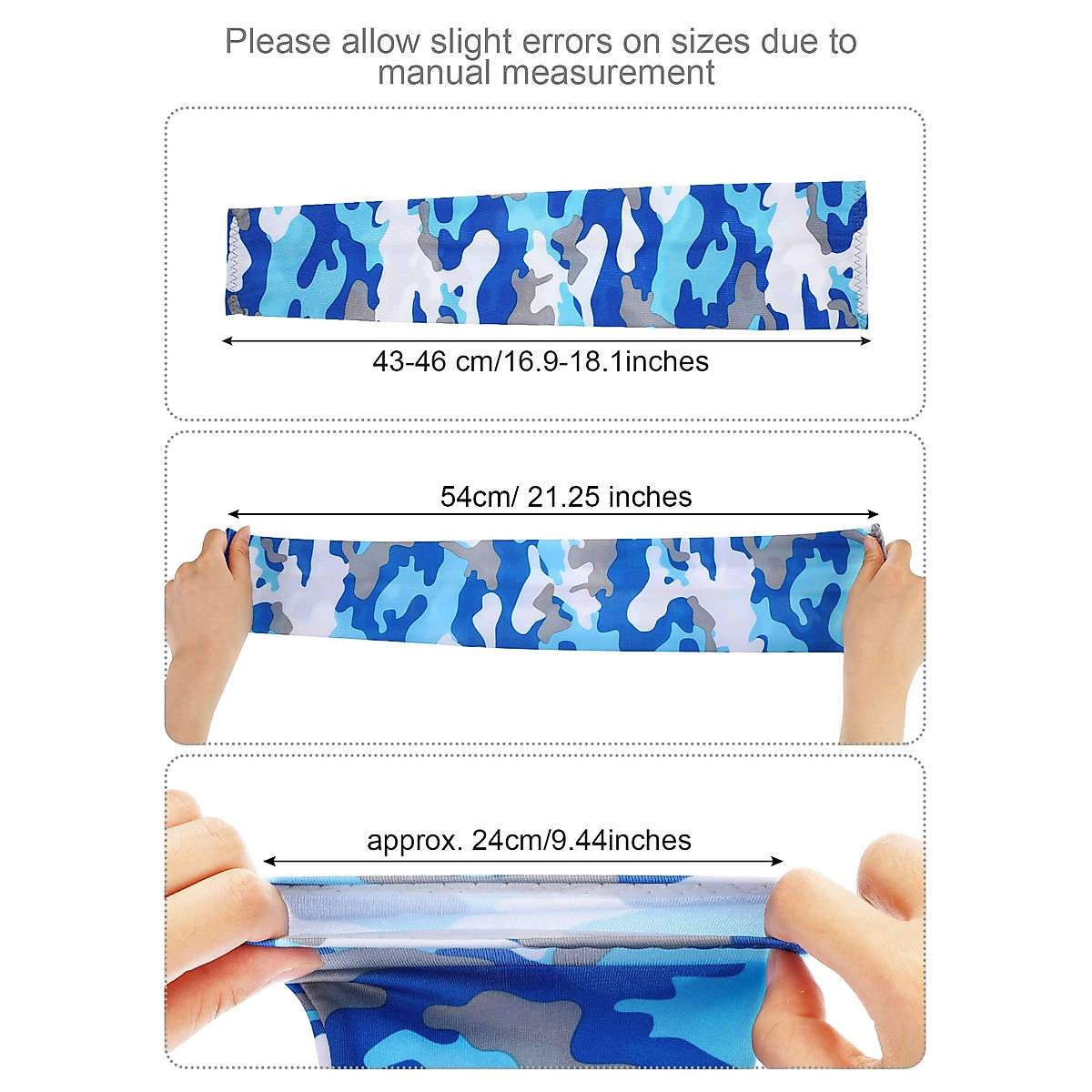 Bememo 8 Pairs UV Sun Protection Arm Sleeves Cooling Anti Slip Tattoo Cover Sleeves with Thumb Holes for Men Women(Camouflage)