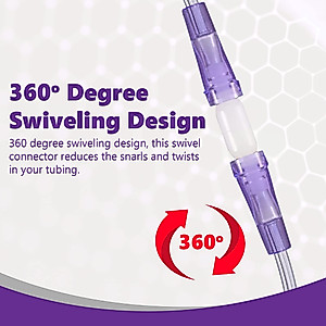 Oxygen Tubing Swivel Connector 10 Pack - Original Connector's 10 PCS Cannula Connectors, Oxygen tubing connectors Oxygen Hose connectors Avoid Tube Tangles Male to Male…