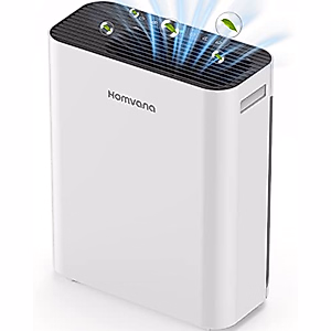 Homvana Air Purifier for Home Larger Room Bedroom, H13 True HEPA Air Filter Purifiers Cleaner, with Auto Mode, Quality Indicator, SilentAir Tech, Ozone Free for Pets Allergies Smokers Dust Pollen etc