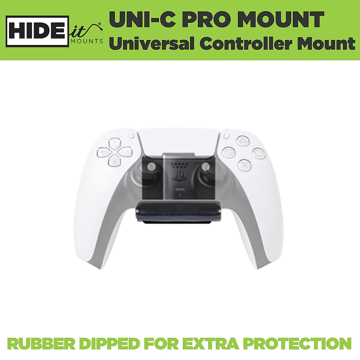 HIDEit Mounts Uni-C Pro Black Rubber Dipped Steel Wall Mount for Xbox Controller, Gaming Accessory Compatible with Xbox Series X, Series S Controllers and Xbox One Controllers