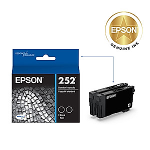 EPSON T252 DURABrite Ultra Ink Standard Capacity Black Dual Cartridge Pack (T252120-D2) for select Epson WorkForce Printers
