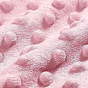 DaysU Silky Micro Soft Plush Baby Blankets for Girls with Print Animal Pattern and Soothing Raised Dots, Double Layer Bed Throws for Baby Crib, Elephant, Pink, 30x40 Inches