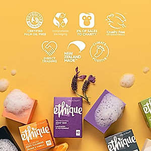 Ethique Invigorating Matcha, Lime, & Lemongrass Soap Bar - Body Wash for All Skin Types - Plastic-Free, Vegan, Cruelty-Free, Eco-Friendly, 4.23 oz (Pack of 1)