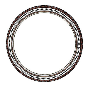 Geometric Composition With Triangle Pattern And Rhombus Of Bullseye Circles Carbon fiber steering wheel 3D sticker inner wheel button decorative cover trim