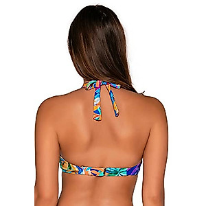 Sunsets Muse Halter Women's Swimsuit Bikini Top with Underwire & Removable Cups, Alegria, 32DD