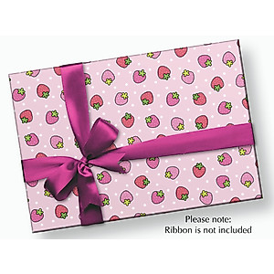 Strawberry Party Gift Wrapping Paper - Folded Flat 30 x 20 Inch (3 Sheets)