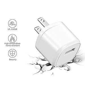 USB Wall Charger Block,ZLONXUN 3-Pack 5V Charger Plug Charging Cube Compatible with iPhone, iPod,Watch,eReader and More (3 Pack)