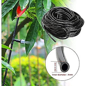 Misting Micro Irrigation Water Cooling System Watering Drip Kit Sprinkler Nozzle Hose Sprinkler Garden Patio Micro Irrigation Set(5M)