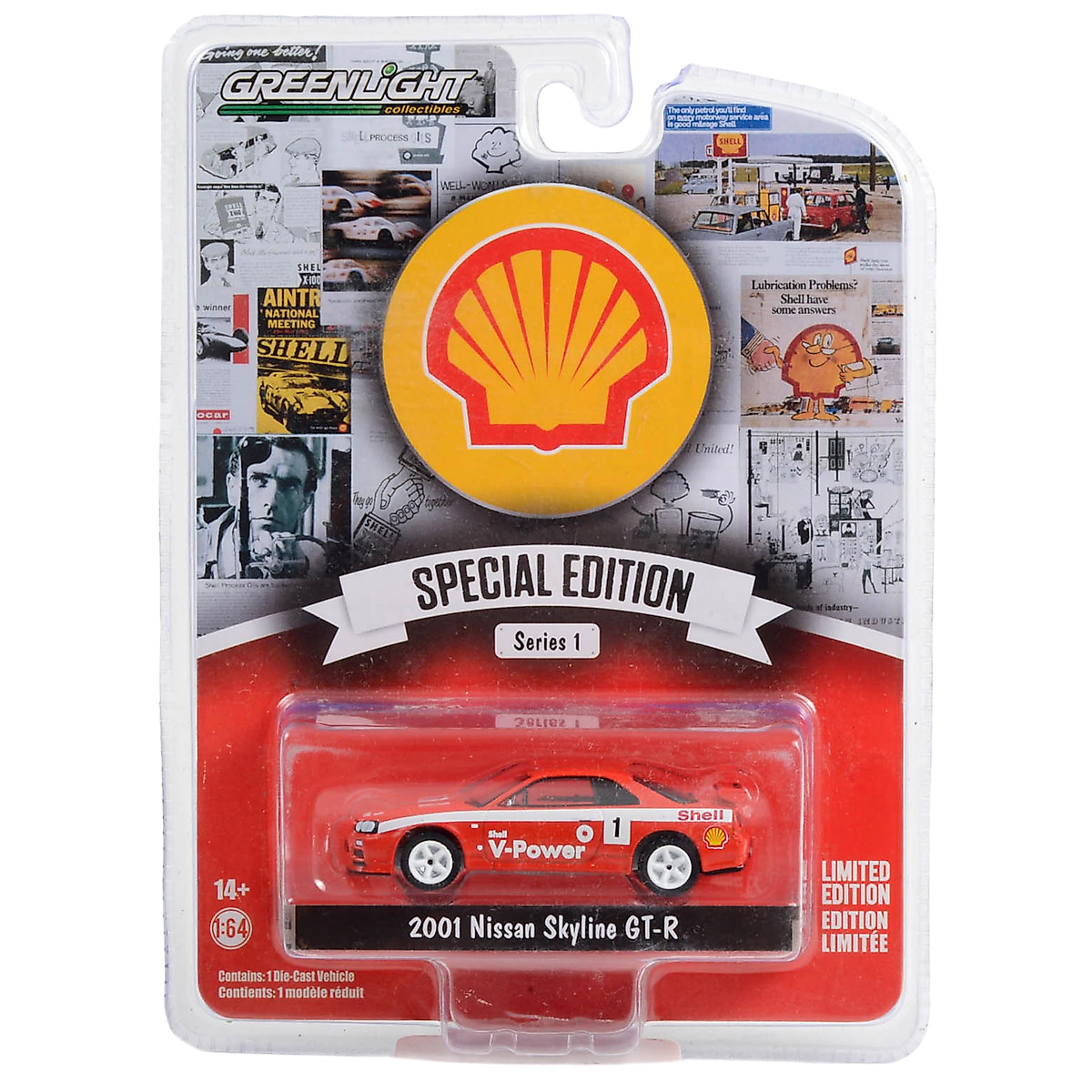 YOMA Greenlight 1:64 Shell Special Edition Series 1-2001 Skyline GT-R (R34) #1 Shell Racing 41125-D [Shipping from Canada]
