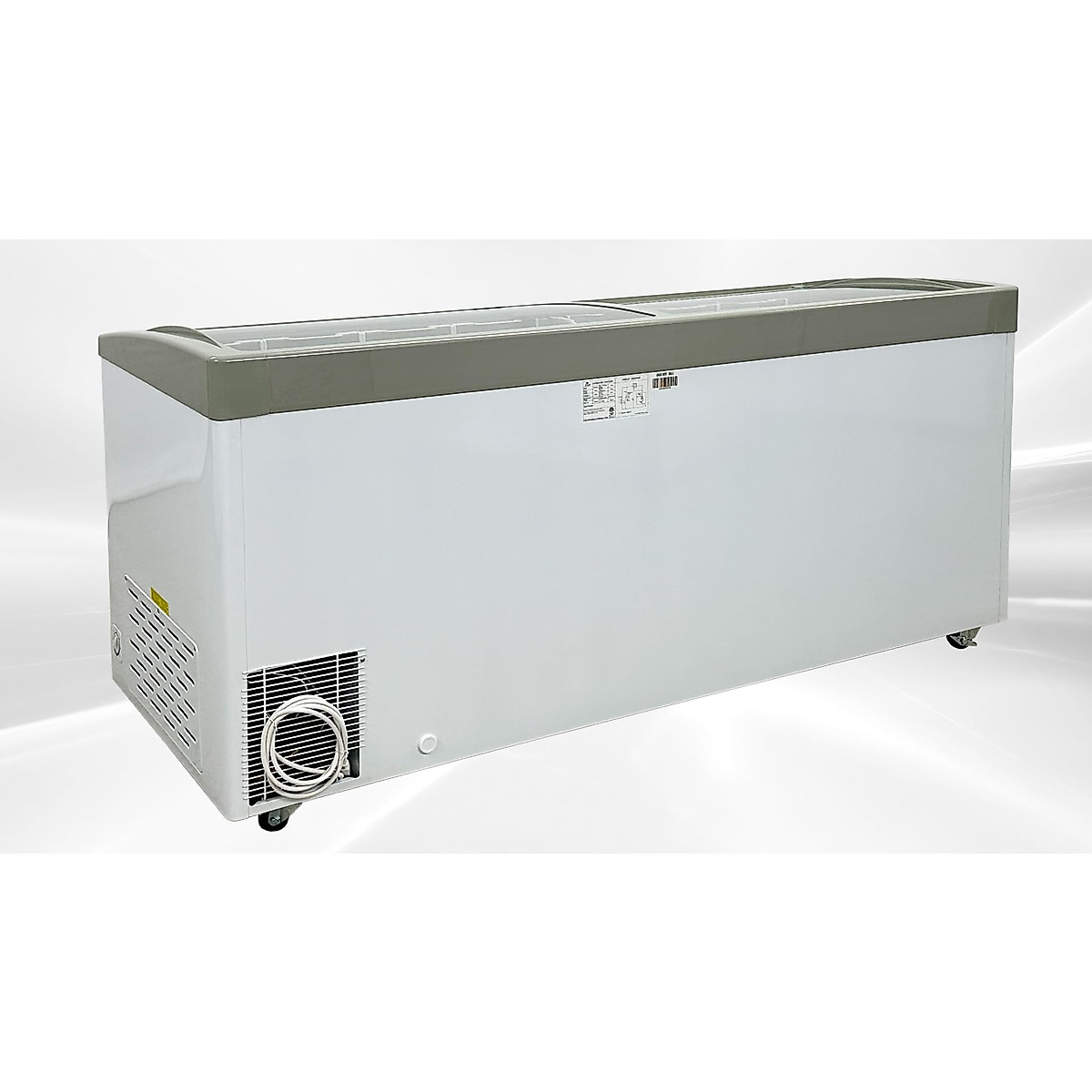 Chest Freezer Glass Door sliding Commercial Ice Cream Freezer 72" White Curve Display Top w/Storage Baskets 19 Cu.ft sd651s