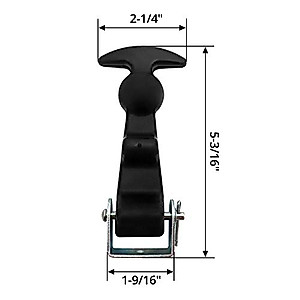 QWORK 2Packs 4.7 inch T-Handle Draw Latches with Brackets, Rubber Flexible Hood Catch t-Handle Hasp, for Tool Box, Hood, Vehicle Engine