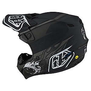 Troy Lee Designs SE4 Polyacrylite Midnight Motocross Helmet - Full Face Offroad Motorcycle Dirt Bike ATV Powersports Dual Sport Racing Helmet - Boys Girls Kids (Black, MD)