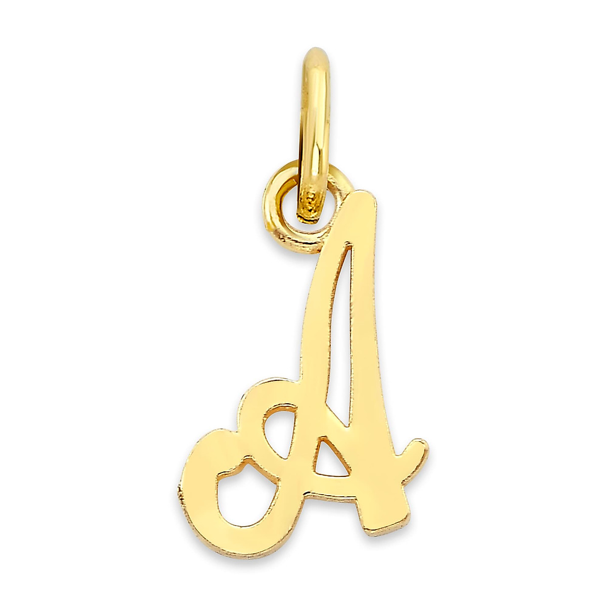 Solid Gold Initial Charm Available in A-Z, Tiny Cute Letter Jewelry (C)