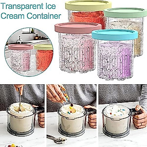 RAYPUR Creami Deluxe Pints, for Ninja Creamy Pints,24 OZ Ice Cream Pint Bpa-Free,Dishwasher Safe Compatible NC500,NC501 Series Ice Cream Maker