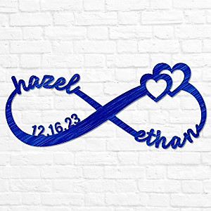 Custom Infinity Sign | Personalized Wedding Gift | Couples Gift for Her | Wedding Date Sign | Engagement Gift | Anniversary Gift | Bridal Shower Gift | Custom Metal Signs | First Names Sign