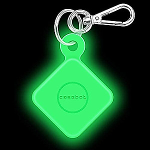 Fintie Silicone Case with Carabiner Keychain for Tile Mate (2020 & 2018), Anti-Scratch Lightweight Soft Protective Sleeve Skin Cover, Blue- Glow in The Dark