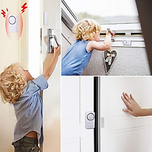 WSDCAM Door and Window Alarm for Home Wireless Alarm Security System Magnetic Alarm Sensor Close Door Reminder Loud 110 dB, 4-in-1 Mode Window Alarms 10 Pack