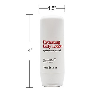 Travelwell Hotel Travel Size Guest Body Lotion 1.0 Fl Oz/30ml, Individually Wrapped 50 Bottles per Box | Travel Size Toiletries | Hotel Toiletries Bulk Set