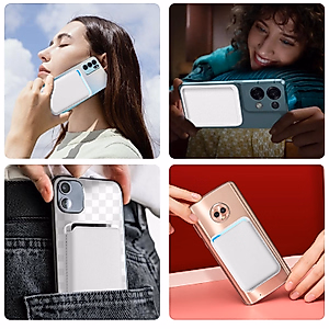 BENTOBEN Magnetic Phone Wallet Card Holder Case Compatible with Mag Safe,PU Leather Wallet for iPhone 15 14 13 12 Pro/Pro Max/Plus/Mini Mag Safe Case, White