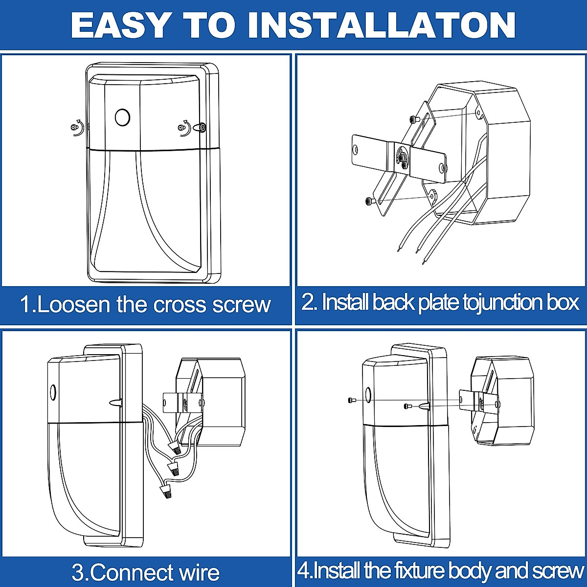 CINOTON 15W LED Wall Pack Lights with Dusk to Dawn Sensor, 1600LM[100-277Vac/100W HID/HPS Equiv.] IP65 Waterproof Outdoor Security Flood Lighting for Garage Warehouse Garden Barn 5000K-Daylight 2 Pack