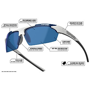 Tifosi Jet 0210400677 Wrap Sunglasses,Metallic Silver Frame/Smoke Blue Lens,One Size