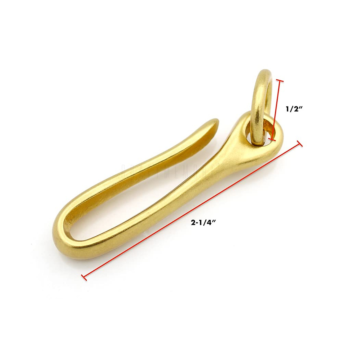 CRAFTMEMORE 1pc Fish Hook Key Chain Solid Brass Japanese Fish Hook Keyring Wallet Holder Belt Clip (2 1/4" (58mm))