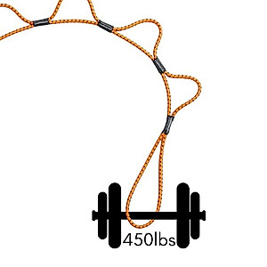 LoopRope | Bungee Cord Tie Down System | Adjustable Cargo Strap | Knot Free | Truck, RV, ATV, Camping,Outdoor Accessory, Multipurpose | Loop, Clip and Go | 5 Feet (Orange)
