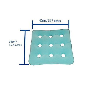 ObboMed HB-1502N New and Handy air Valve Foldable Portable, Inflatable Pressure Relieving Bath SPA Cushion W/ 4 Suction Cups for Bath Tube, Size 15 x 15.7 x 3” (38L x 40W x 7.5H cm)
