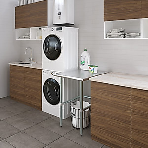 AmGood Stainless Steel Work Table Open Base | NSF Kitchen Island Food Prep | Laundry Garage Utility Bench (30" Long X 30" Deep)