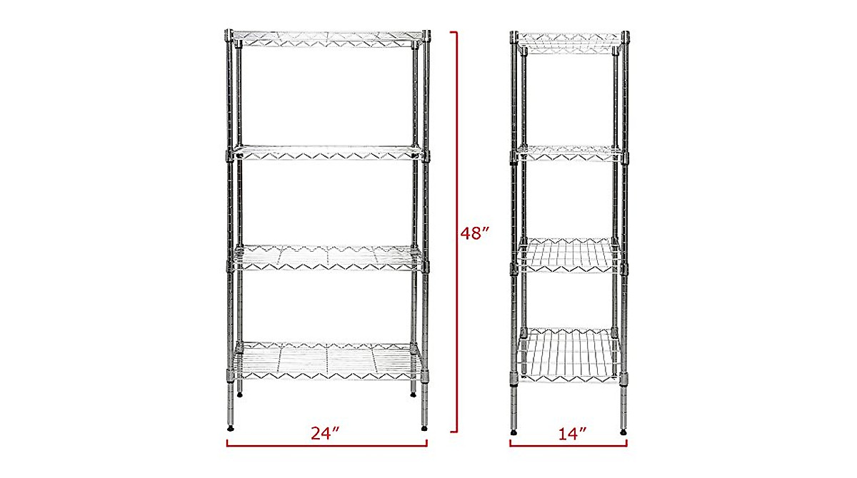 Apollo Chrome 4-Shelf Shelving with Wheels - 600 Lbs Capacity