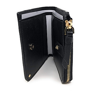 Kate Spade New York Small L-Zip Bifold Wallet Beige Black