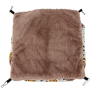 GLOGLOW Double Layer Small Animal Hammocks Small Pet Hanging Hammock Breathable Bunkbed Warm Hammock Polyester Fur, Hamster Warm Hammock for Pet Cage BedsHouses Habitats (S Sun Flower)
