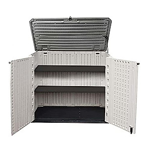 KINYING Metal Laminate Shelving for 26 Cu.ft Horizontal Storage Shed, One Shelf to Hold 44 lbs, 46 in * 13 in, One Piece in The Package with 4 Screws, 11LBS