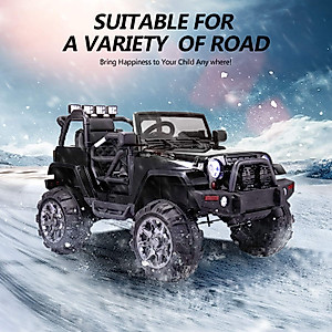 Tobbi Kids Ride on Truck Style 12V Battery Powered Electric Car W/Remote Control Black