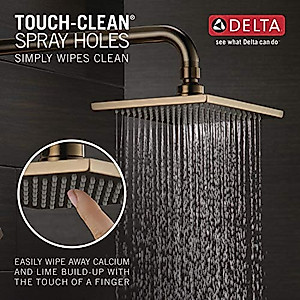 Delta Faucet Vero 14 Series Single-Function Shower Trim Kit with Single-Spray Touch-Clean Rain Shower Head, Champagne Bronze T14253-CZ (Valve Not Included)