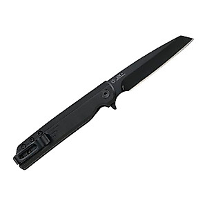 CRKT LCK + Folding Pocket Knife: Folder with Liner Lock, Black Plain Edge Sheepsfoot Blade, Reinforced Nylon Handle with Pocket Clip 3802K